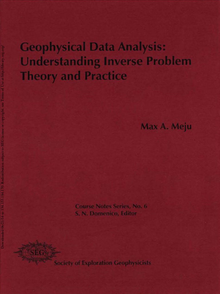 Geophysical Data Analysis Understanding Inverse Problem Theory And Practice【meju1994】 Pdf
