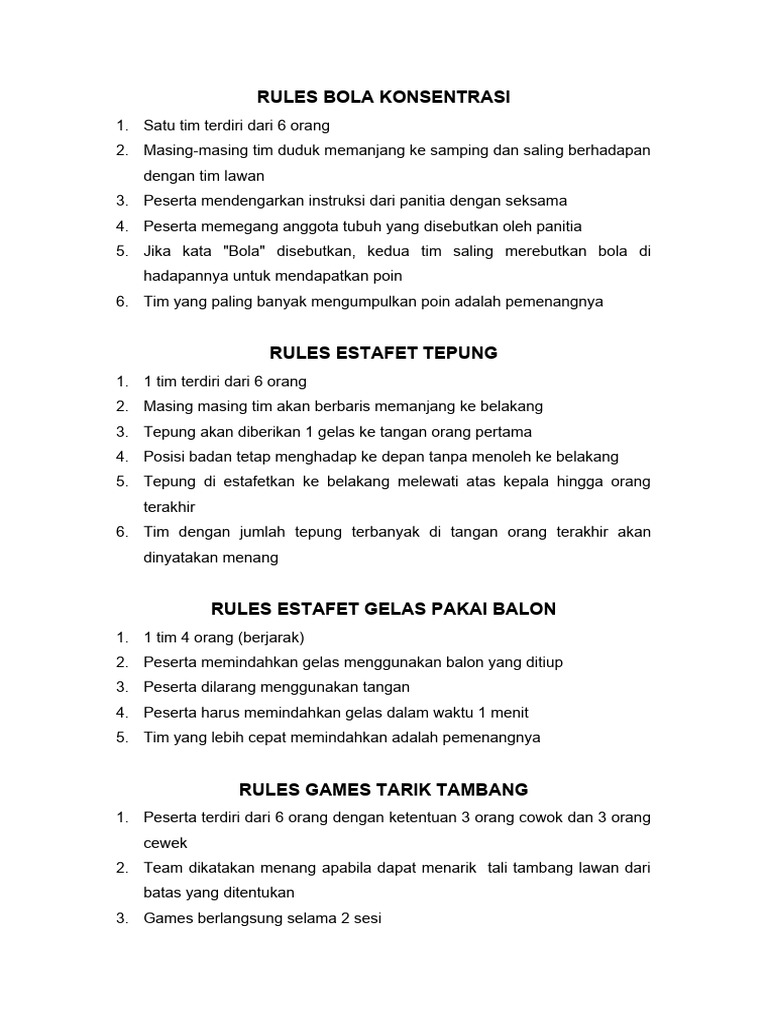 Rules Games | PDF