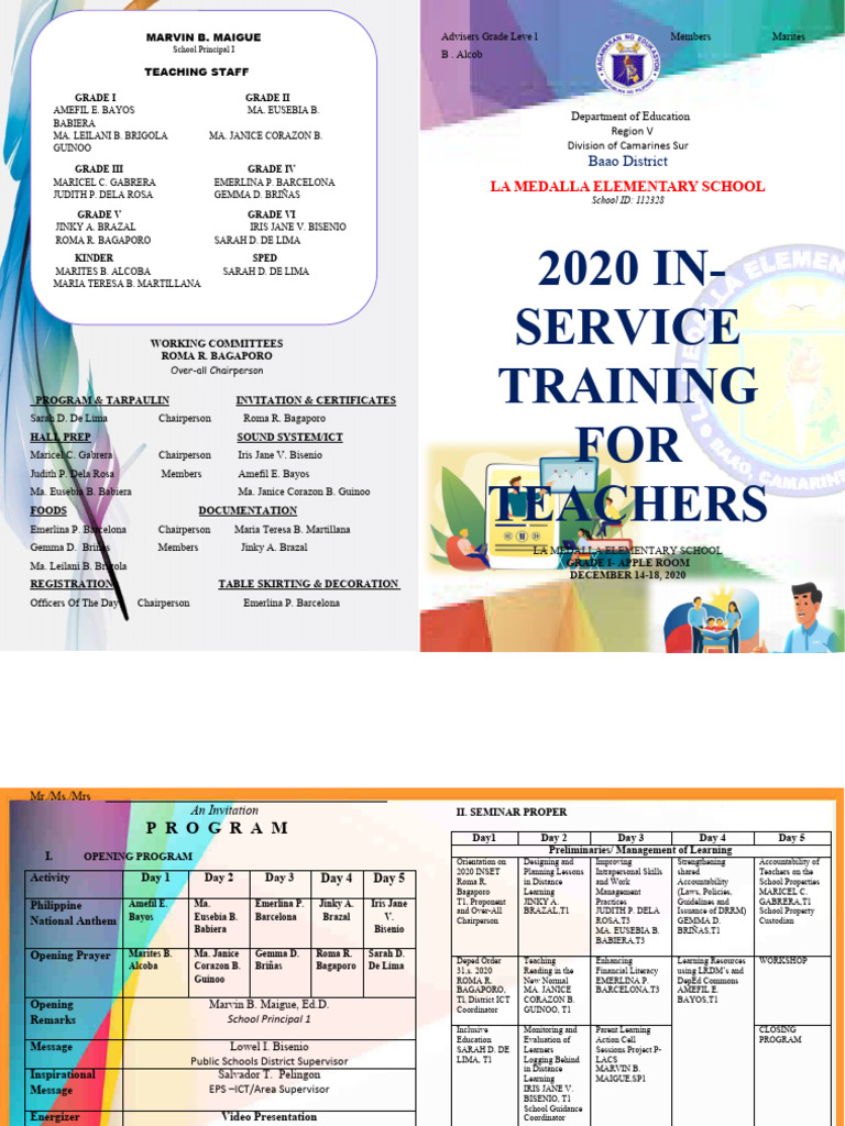 2020 Inset Program | Download Free PDF | Learning | Behavior Modification