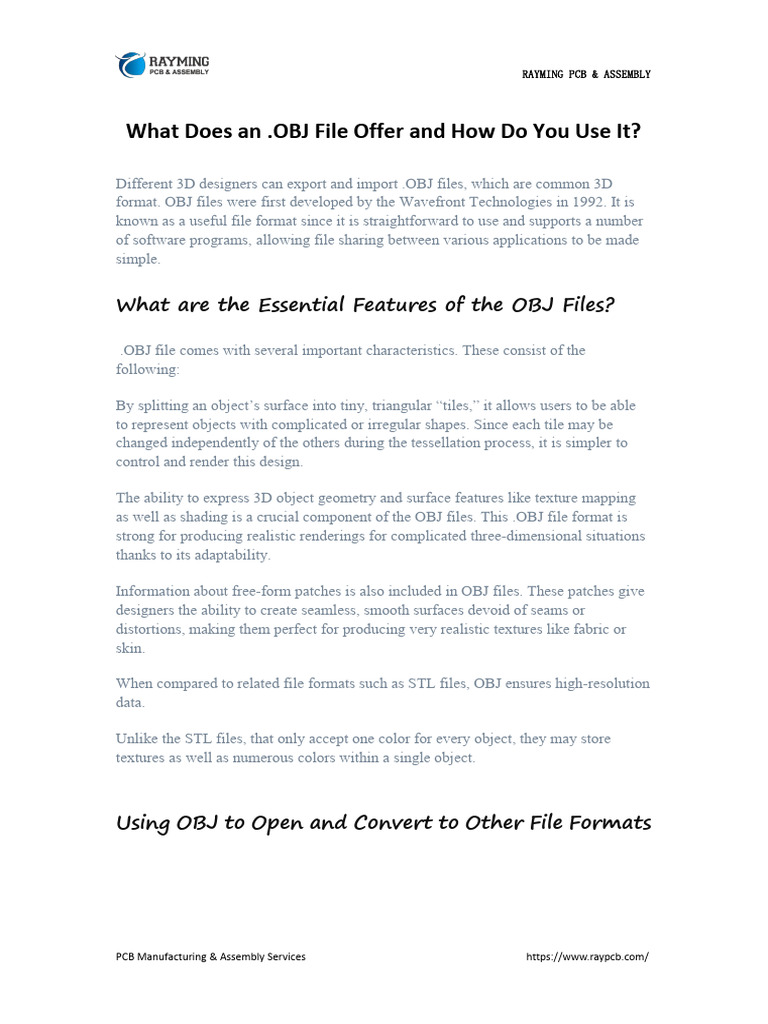 What Does an .OBJ File Offer and How Do You Use It | PDF | 3 D Computer Graphics | 3 D Printing