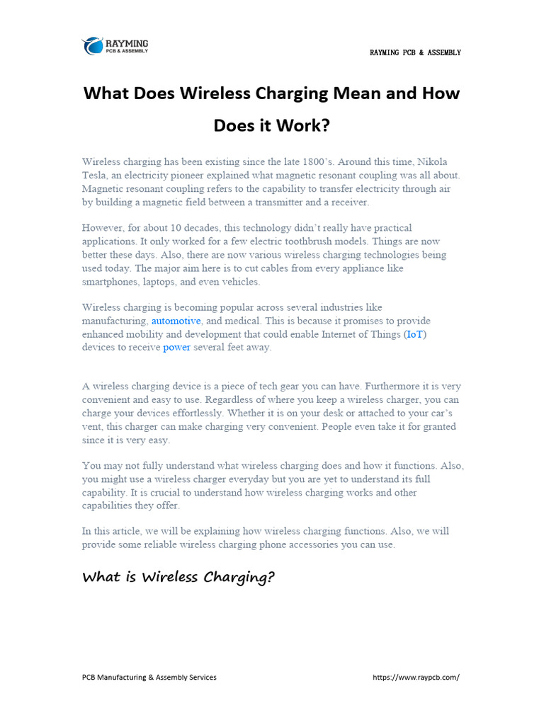 What Does Wireless Charging Mean and How Does It Work | PDF ...