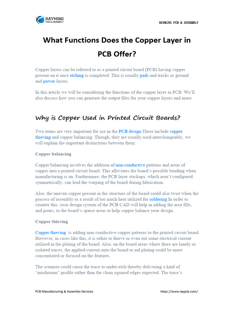 Functions of Copper Layers in PCBs | PDF | Printed Circuit Board ...