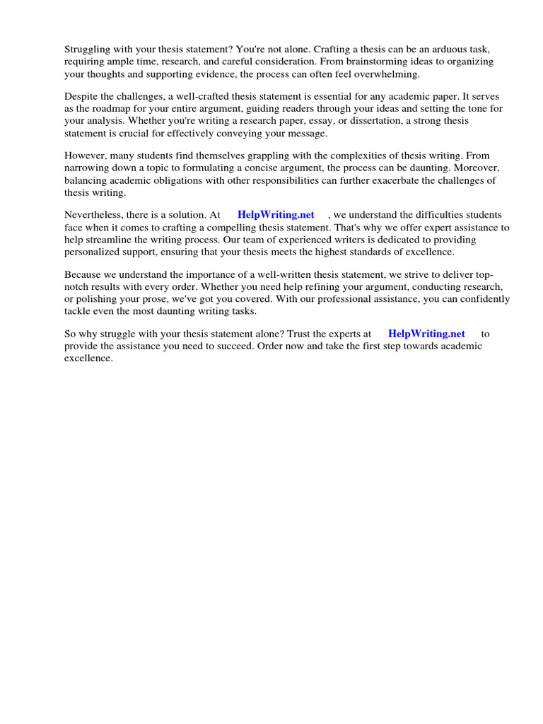 Thesis Statement Although Nevertheless Because | PDF | Essays | Thesis