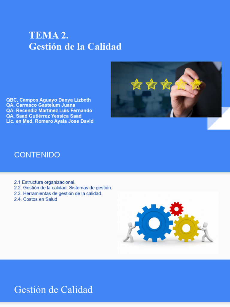 Presentacion Gestion de La Calidad Luis Fernando Recendiz Martinez | PDF | Calidad (comercial ...