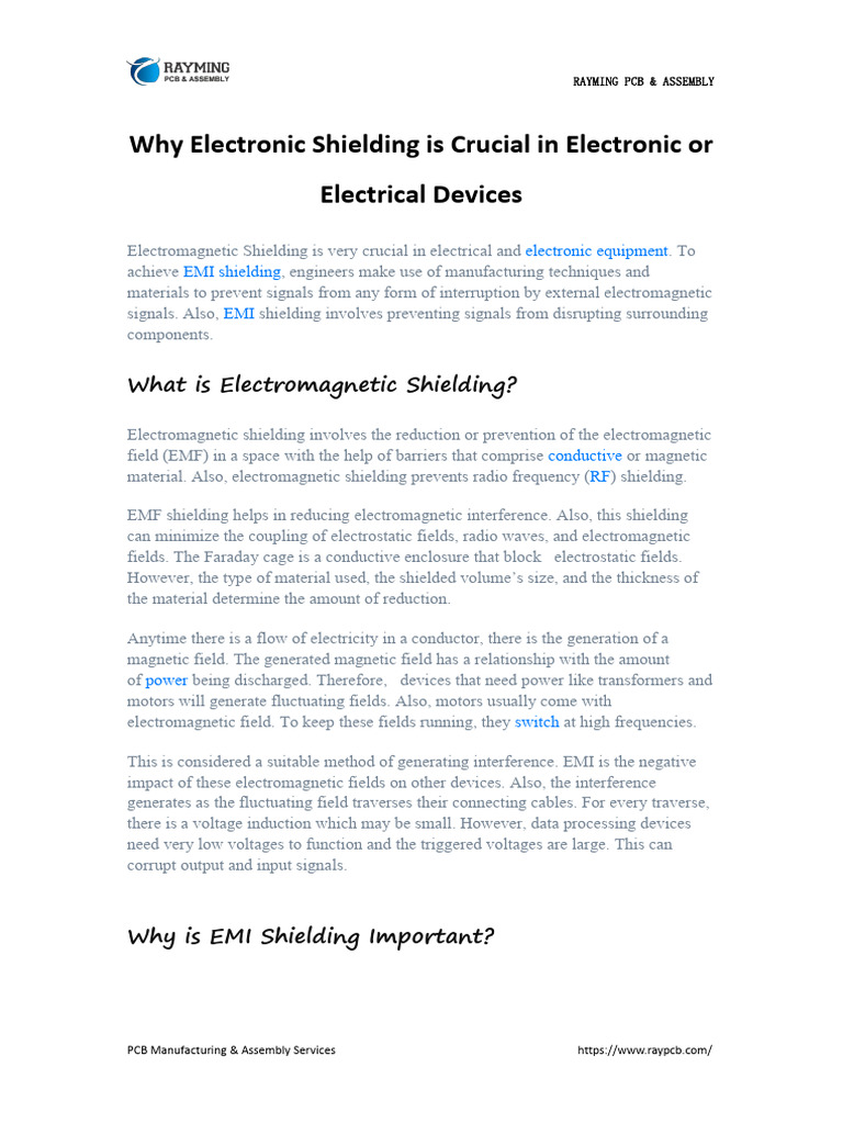 Why Electronic Shielding Is Crucial in Electronic or Electrical Devices | PDF | Electromagnetic ...