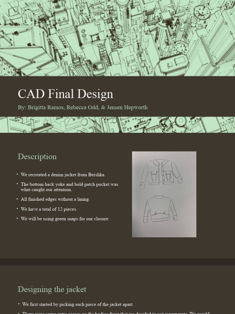 Denim Jacket CAD Design Overview | PDF