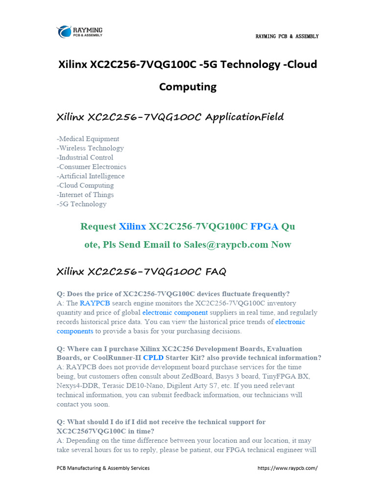 Xilinx XC2C256-7VQG100C - 5G Technology - Cloud Computing | PDF | Computer Hardware | Electronic ...