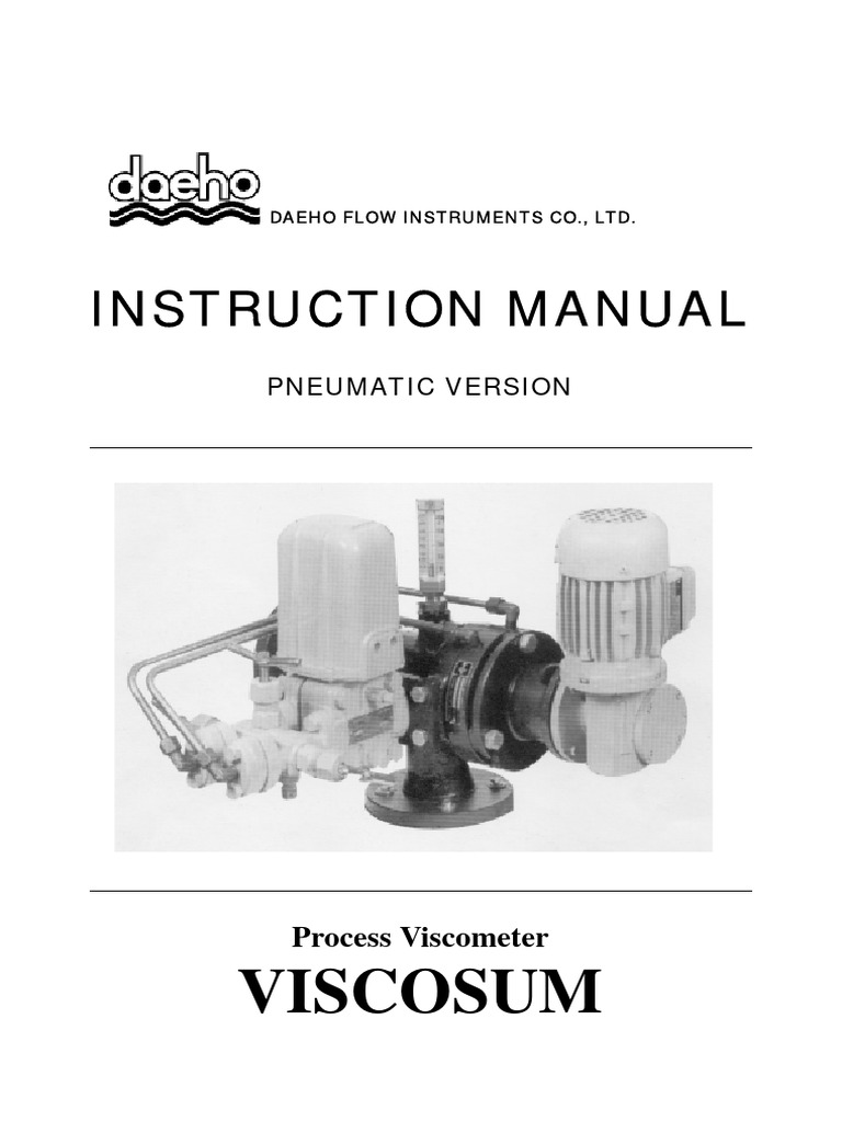 Viscosity Manual | PDF | Pressure Measurement | Valve