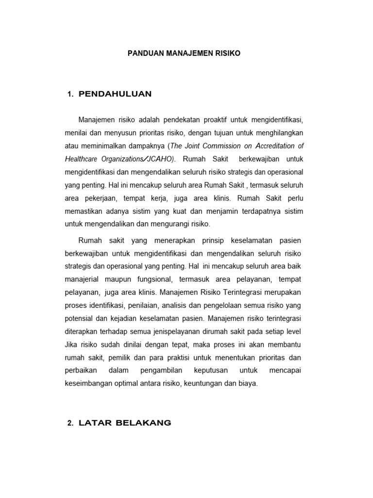 Panduan Manajemen Risiko Pdf