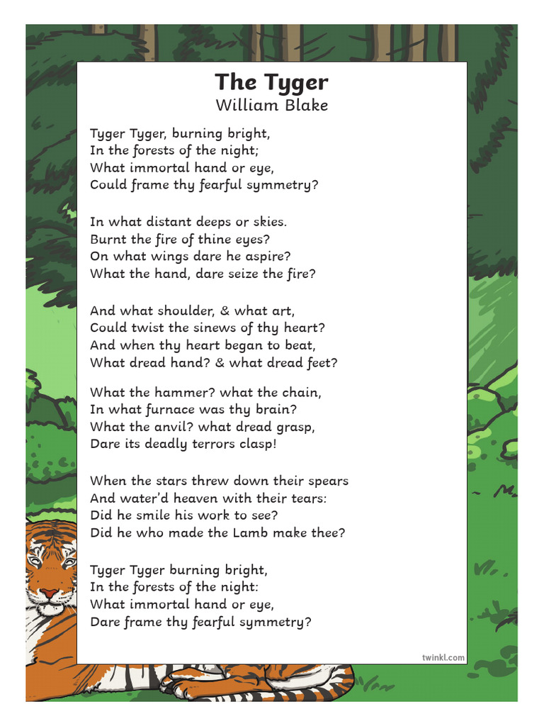 "The Tyger Poem by William Blake" | PDF