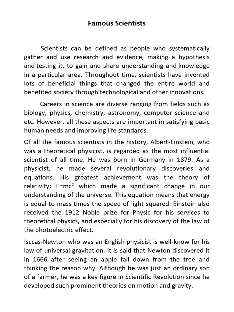 Famous Scientists | PDF | Physics | Science