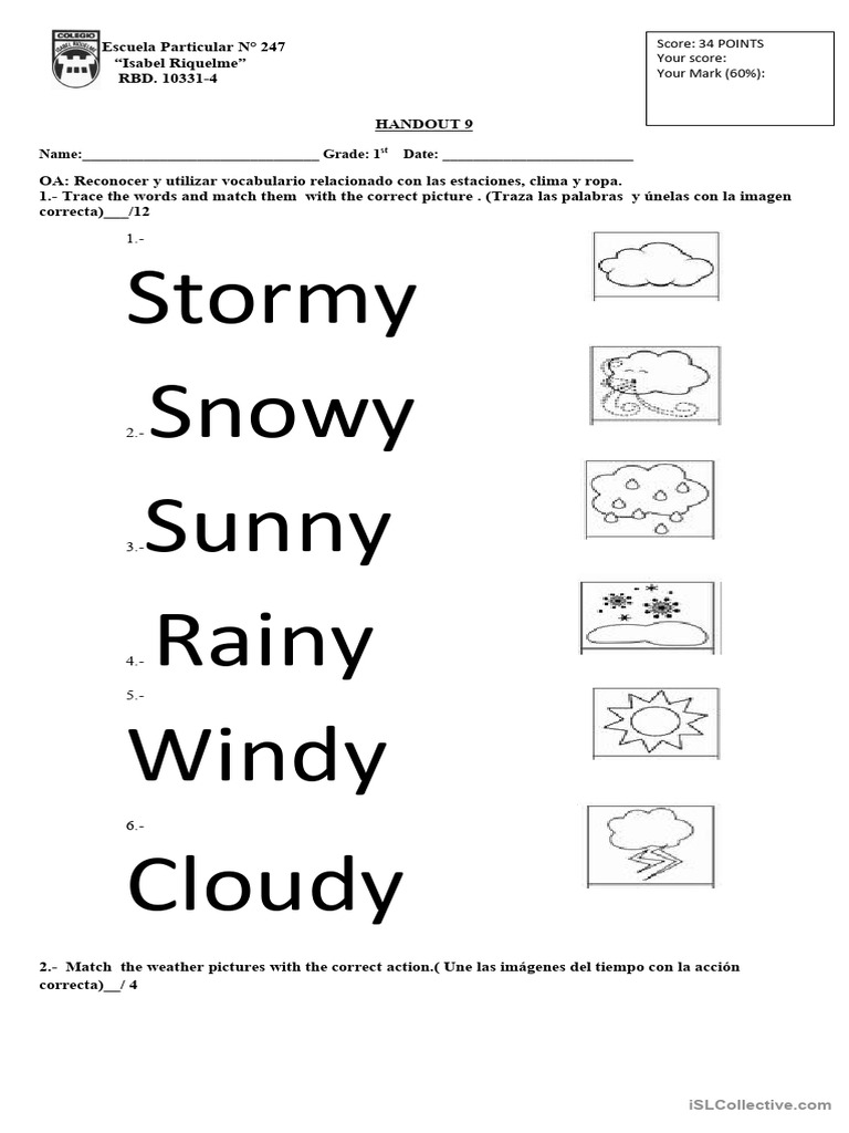 weather 1st grade | PDF
