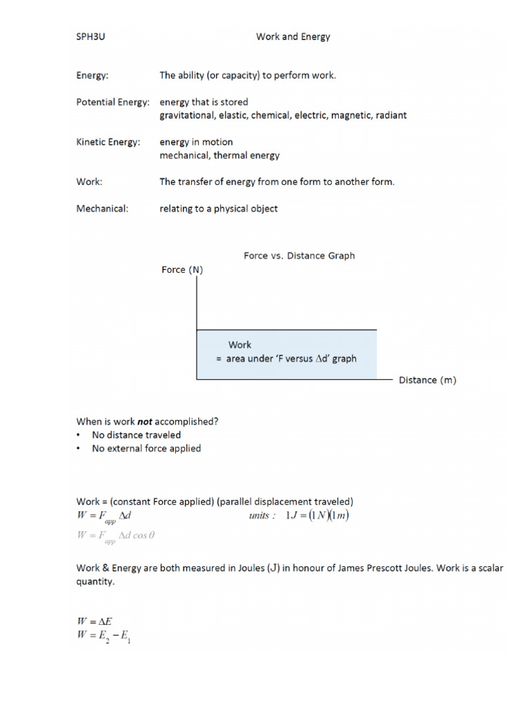 P3u Work & Energy | PDF