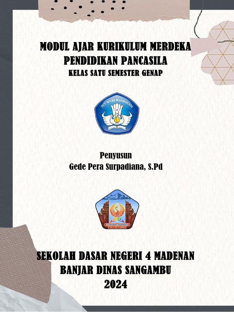 Modul Ajar PKN Kelas 1 Semester Genap | PDF | Karier & Perkembangan | Kesehatan Holistik