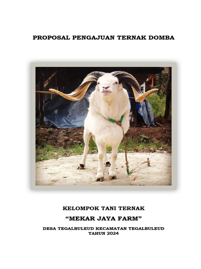 Proposal Pengajuan Domba Mekar Jaya Farm | PDF