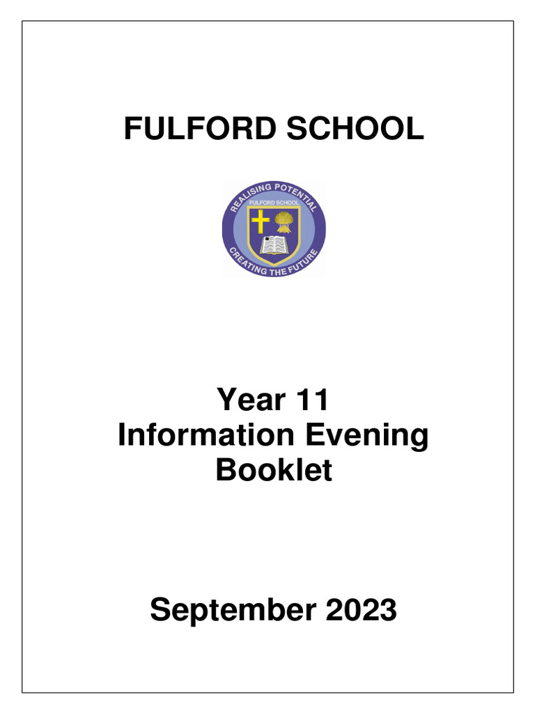 Y11 Info Evening Booklet Sept 23 | PDF | Qualifications | Student ...