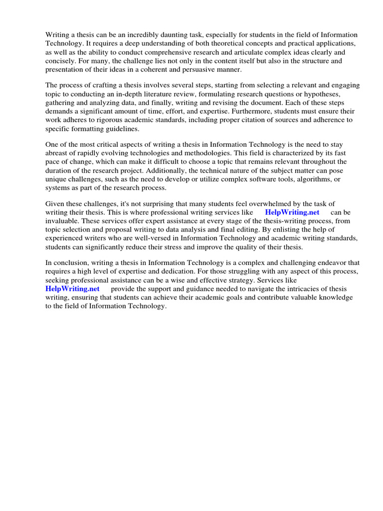 Thesis Statement Examples For Information Technology | PDF | Essays | Thesis