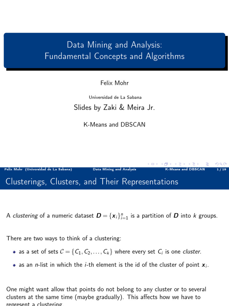 C Kmeansanddbscan | PDF | Cluster Analysis | Mathematical Logic
