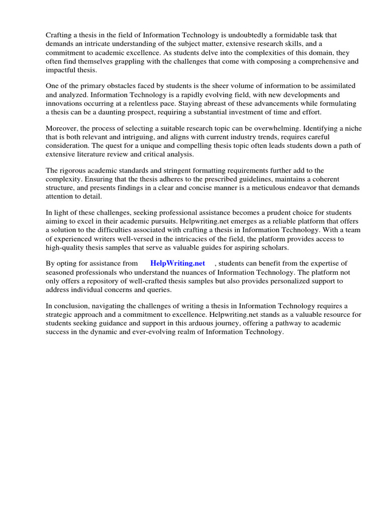 Thesis Samples For Information Technology | PDF | Thesis | Application Software