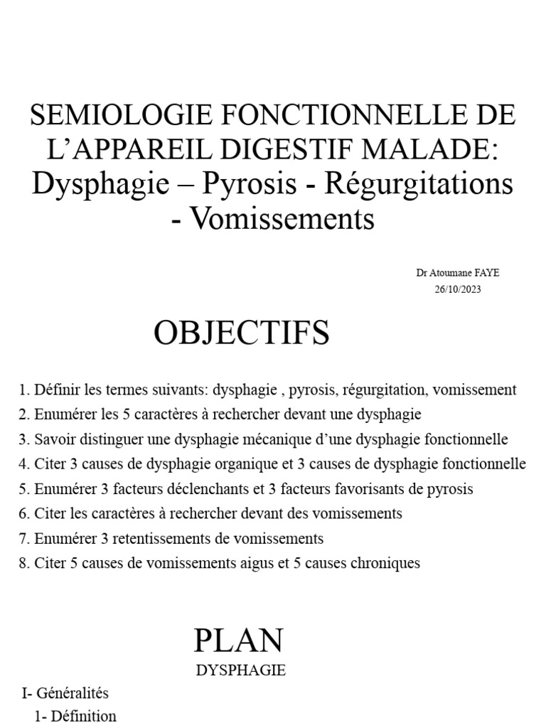 Sémiologie Fonctionnelle Appareil Digestif Malade | PDF | Reflux gastro ...