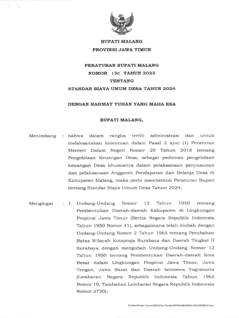 Perbup 130 Tentang Sbu | PDF