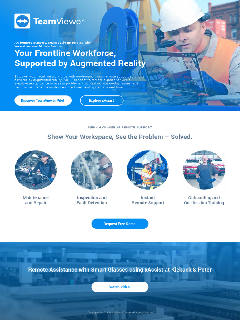 TeamViewer Augmented Reality Support Xassist Solution Brief - EN-EMEA | PDF | Augmented Reality ...