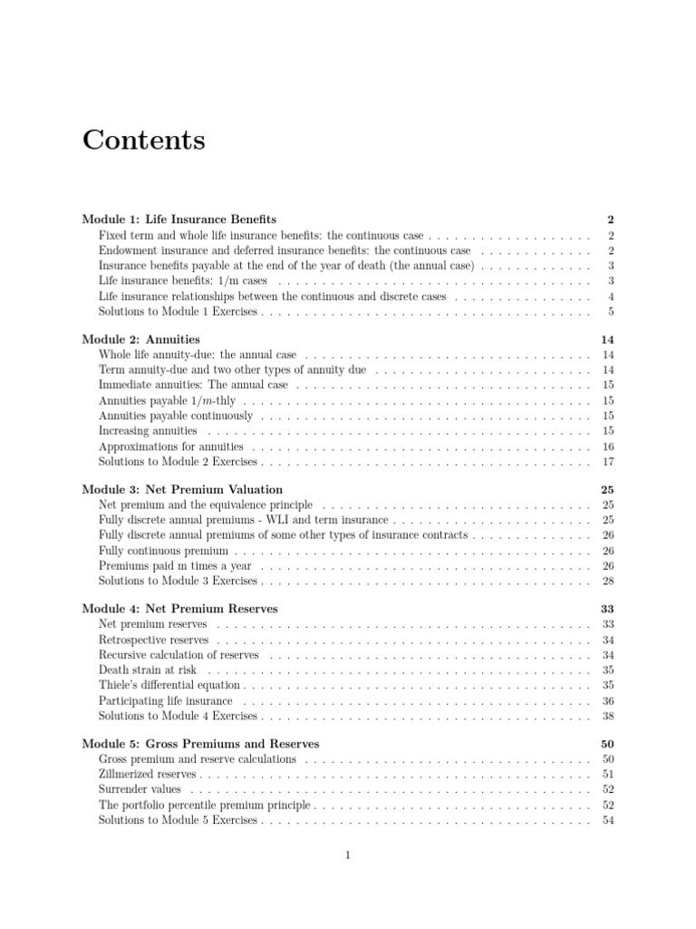 ACTL3151 UNSW Tutorial Exercise | PDF | Life Insurance | Present Value