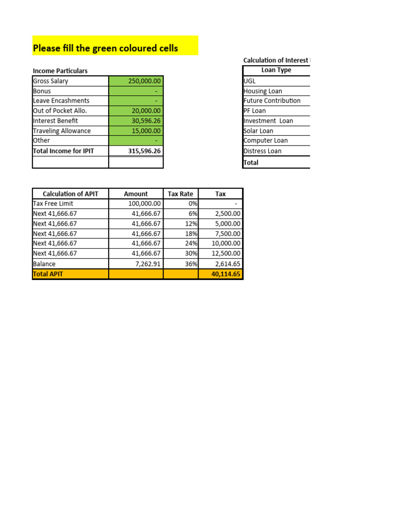 Apit Calculator | PDF