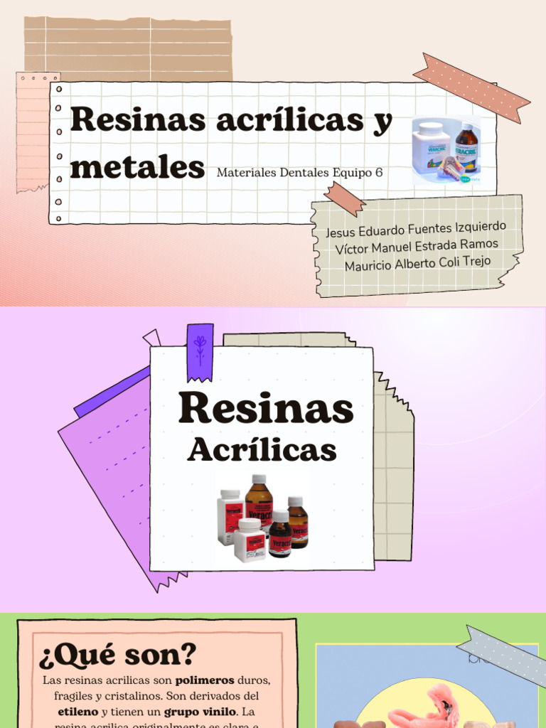 Resinas Acrílicas en Odontología: Usos y Propiedades | PDF | Rieles ...