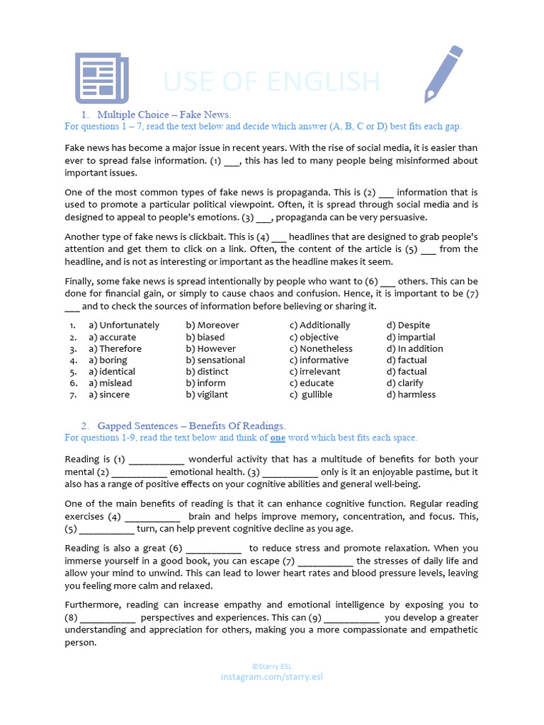 Use of English Fce Cae - 149052 | PDF | Mental Processes | Cognition