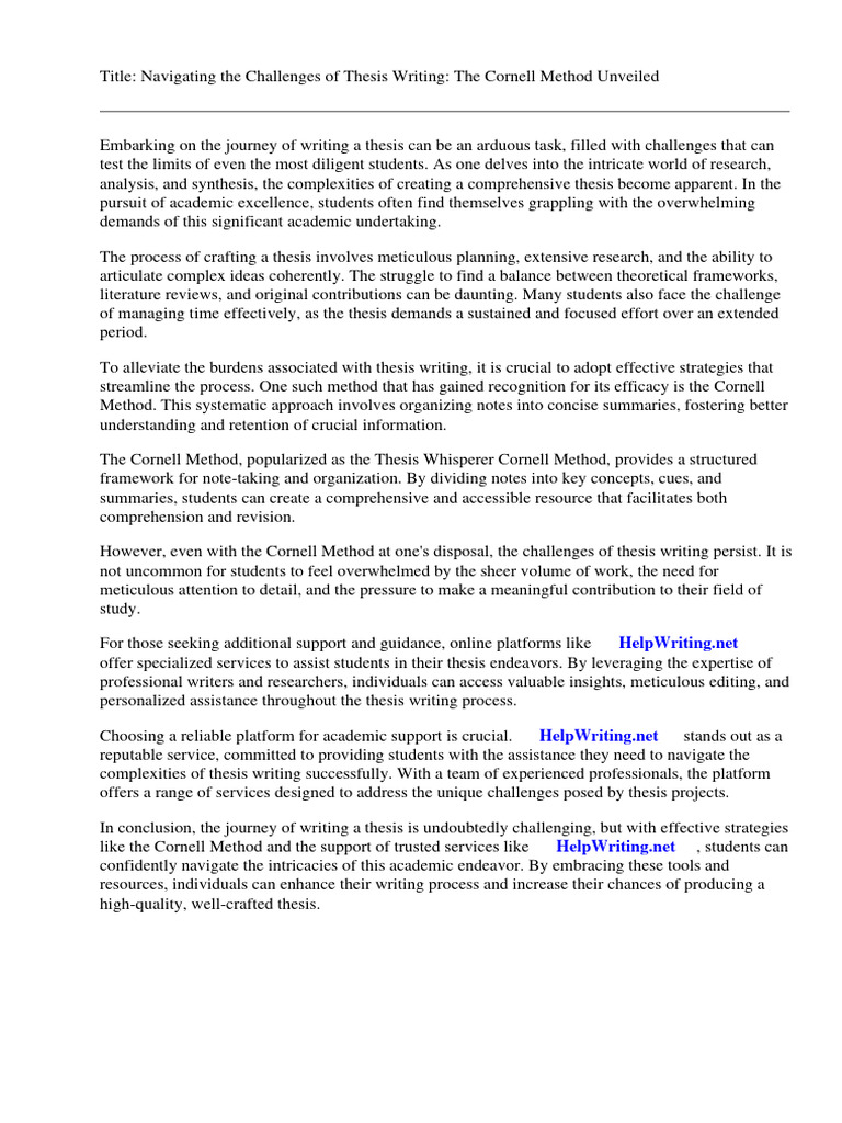 Thesis Whisperer Cornell Method | PDF | Cognitive Science | Human Communication