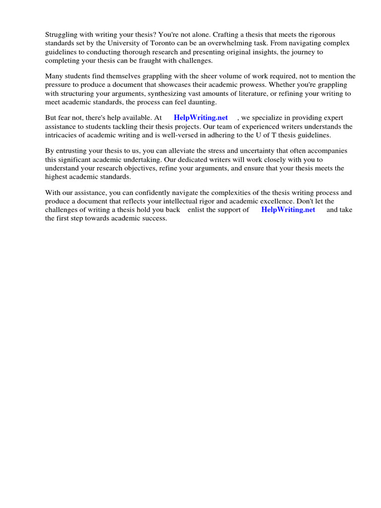 U of T Thesis Guidelines | PDF | Thesis | Essays