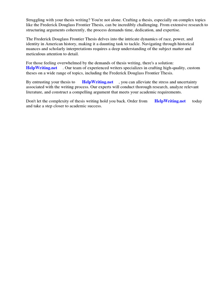 Frederick Douglass Frontier Thesis | PDF | Frederick Douglass ...