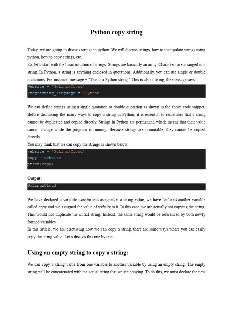 Python Copy Strings Pdf String Computer Science Computing 