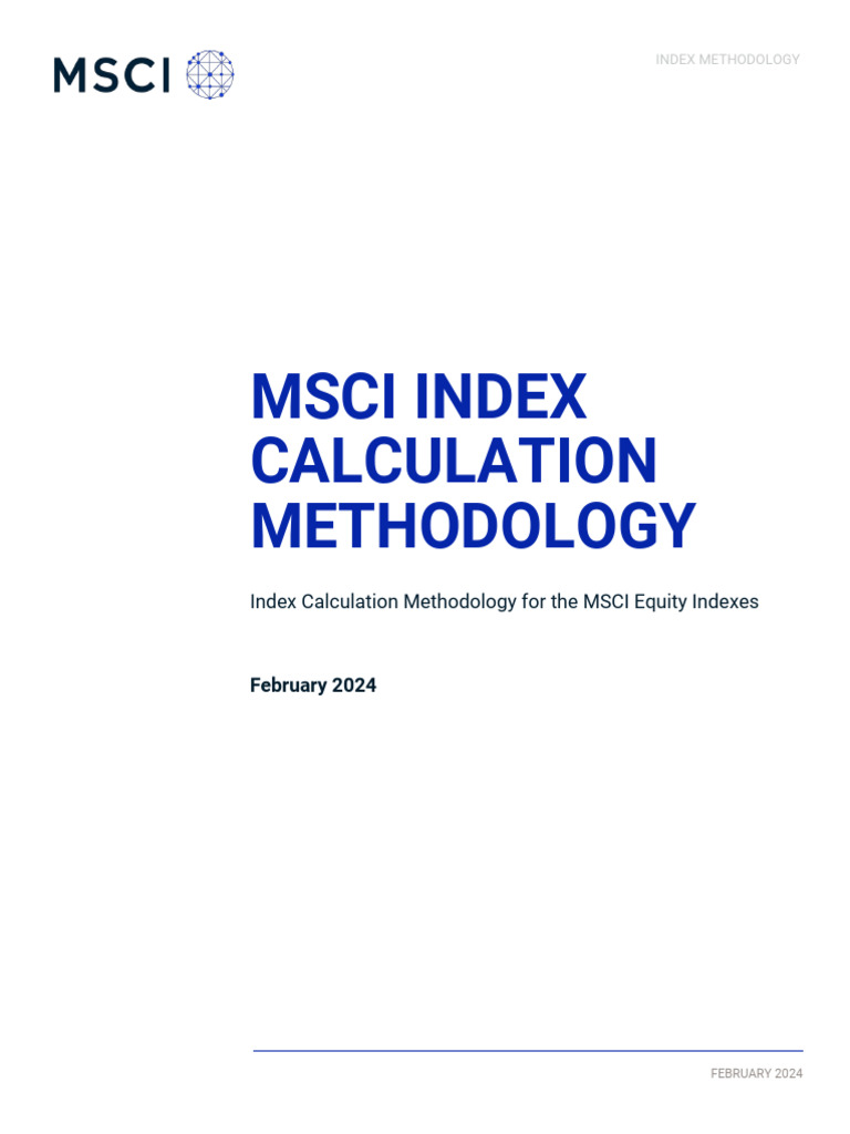 MSCI Index Calculation Methodology 20240212 | PDF | Stock Market Index ...