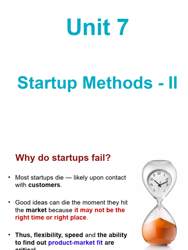 Unit 7 - Start Up Methods-2 | PDF | Startup Company | Small Business & Entrepreneurs
