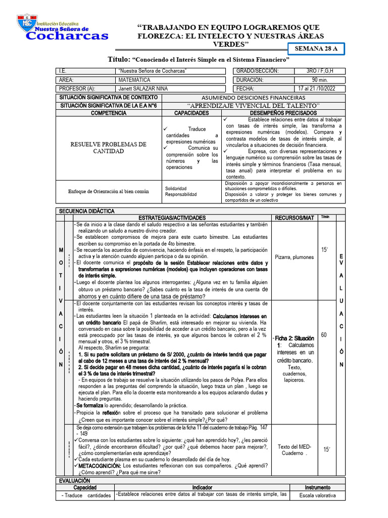 Sesión Act S28a | PDF | Interés | Tasas de interés