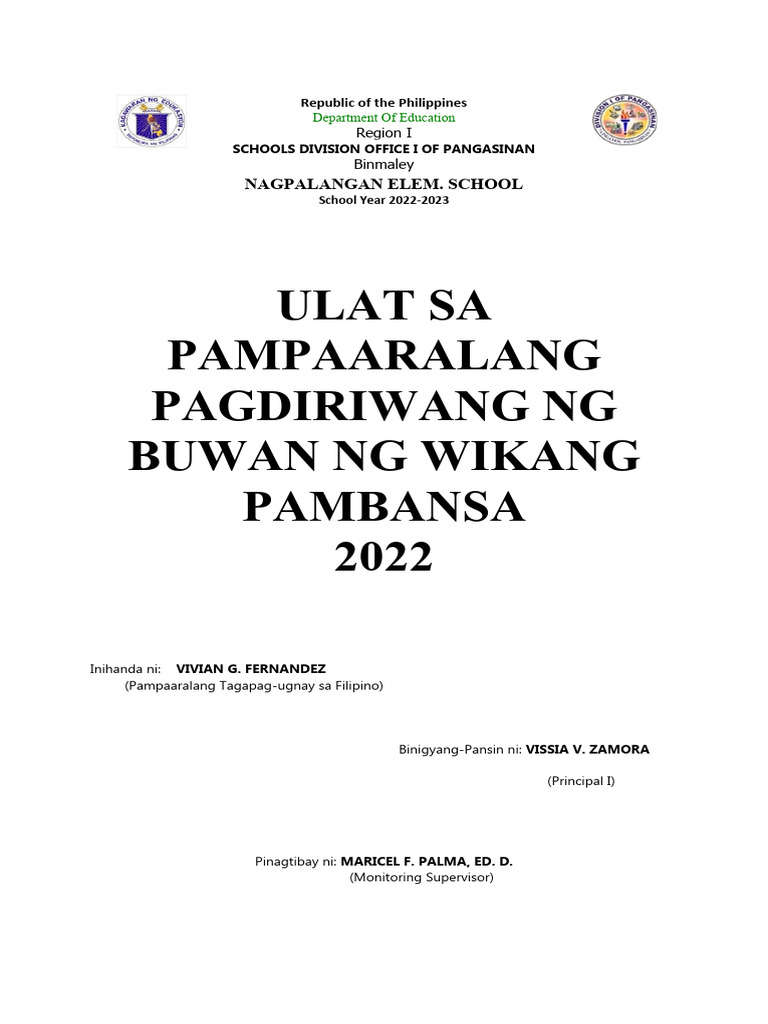 Accomplishment Report Filipino2022-2023 | PDF