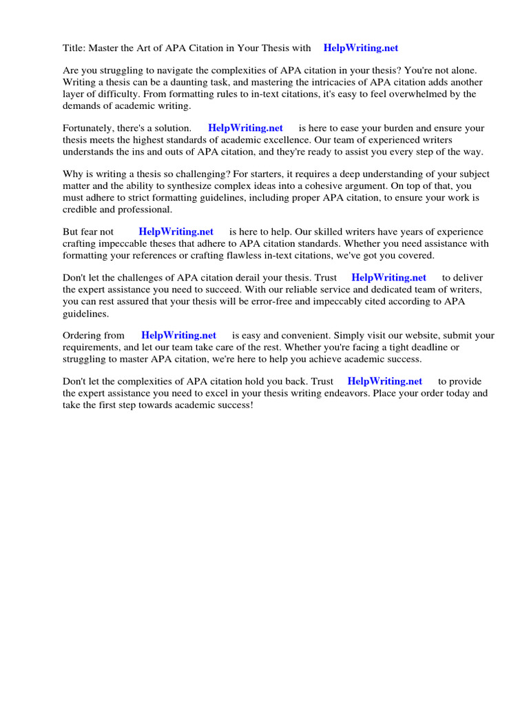 Apa Citation Thesis Online | PDF | Apa Style | Citation
