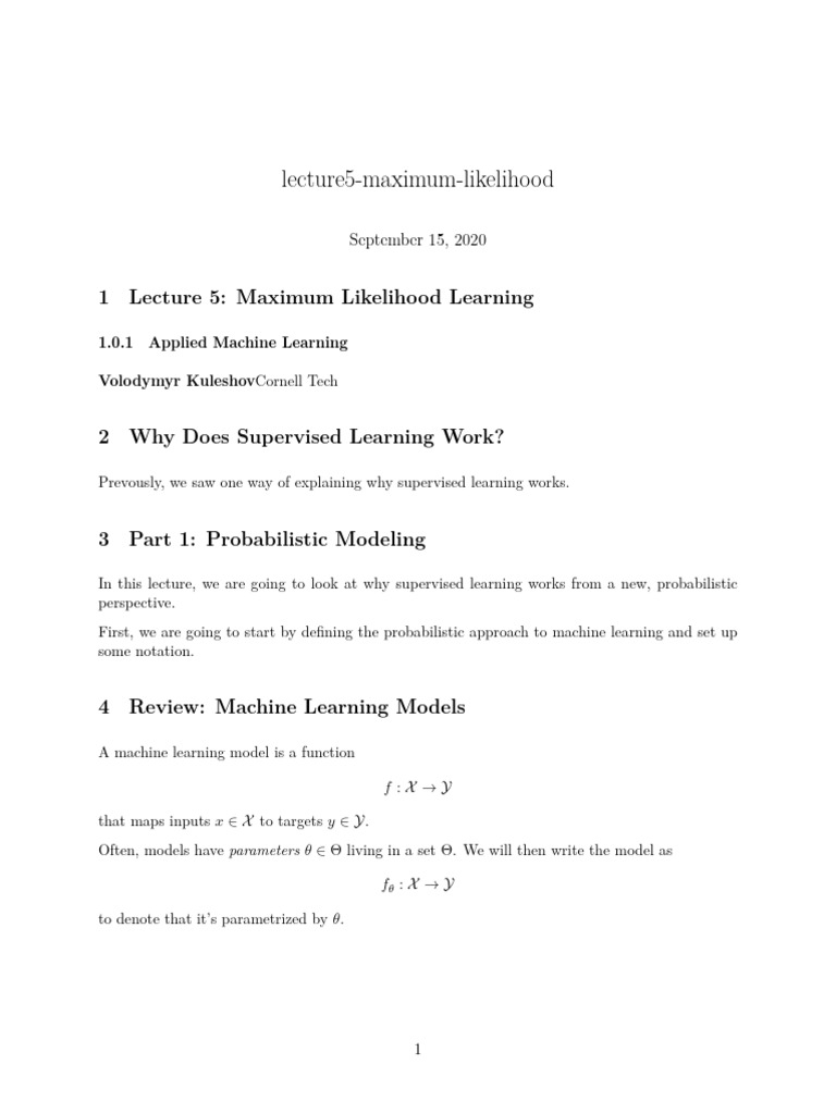 Lecture5 Maximum Likelihood Pdf Bayesian Inference Statistics