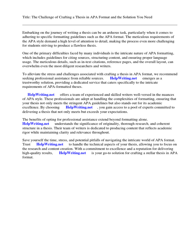 Sample Thesis Using Apa Format | PDF | Apa Style | Citation