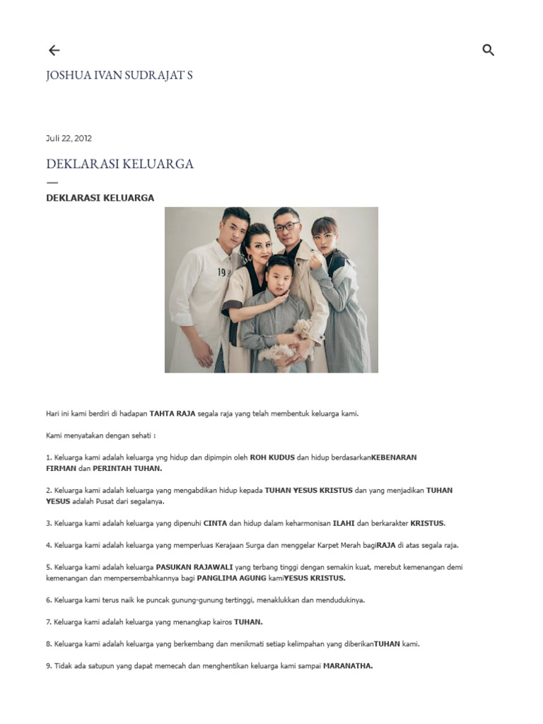 Deklarasi Keluarga | PDF