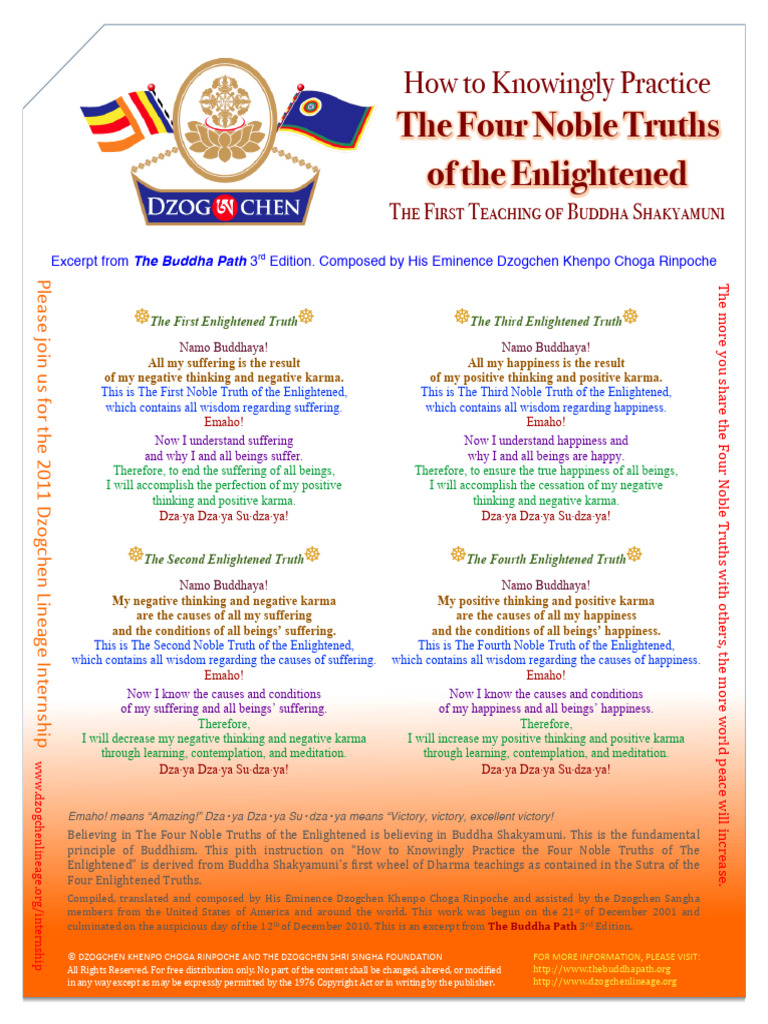 Understanding the Four Noble Truths | PDF | Four Noble Truths | Eastern ...