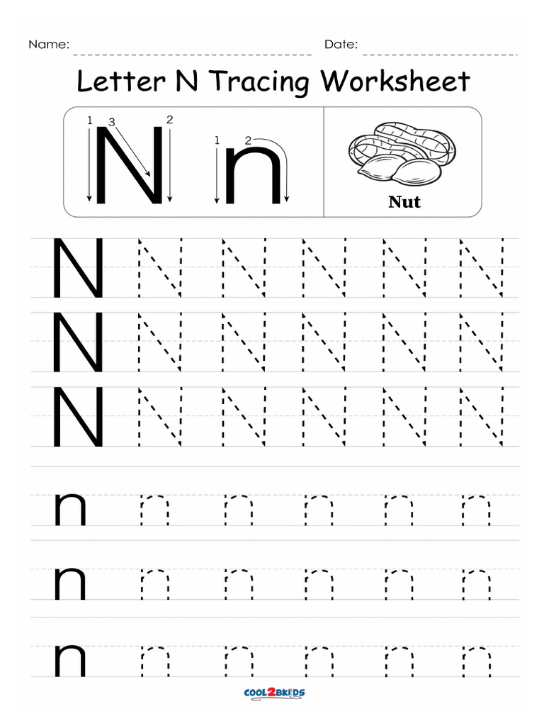 Letter-N-Tracing-Worksheet | PDF
