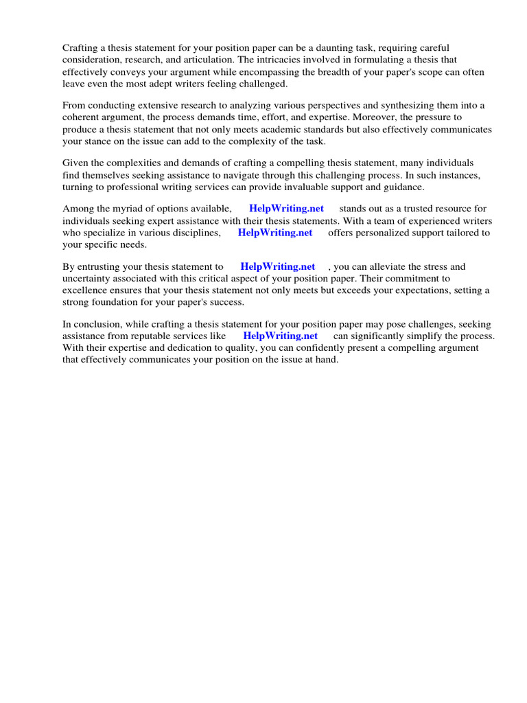 Position Paper Thesis Statement | PDF