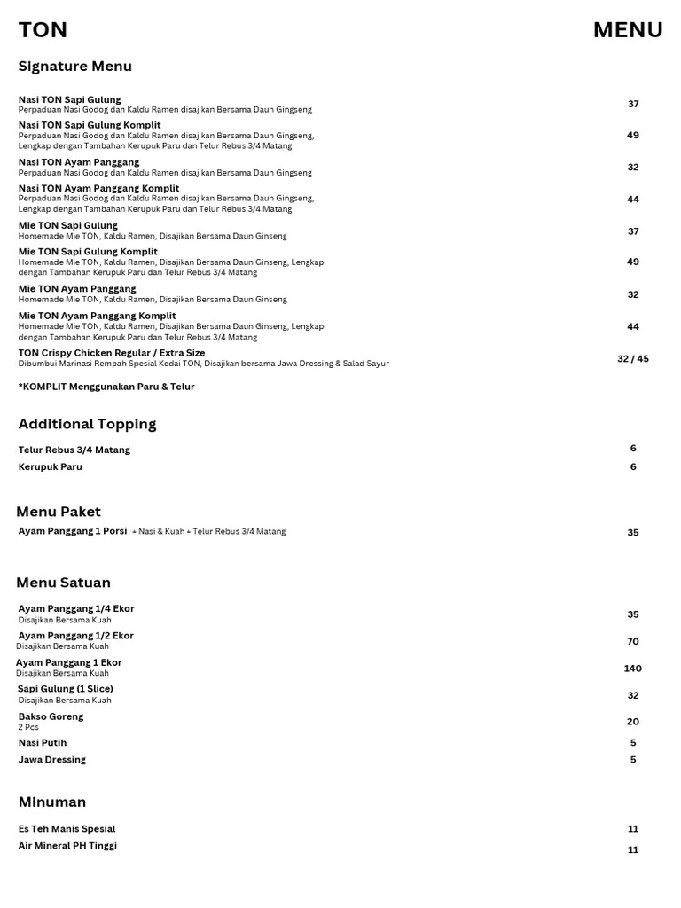 Signature Menu | PDF