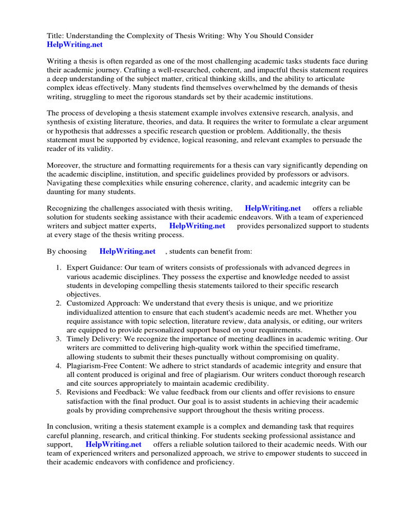 What Is A Thesis Statement Example | Download Free PDF | Thesis | Expert