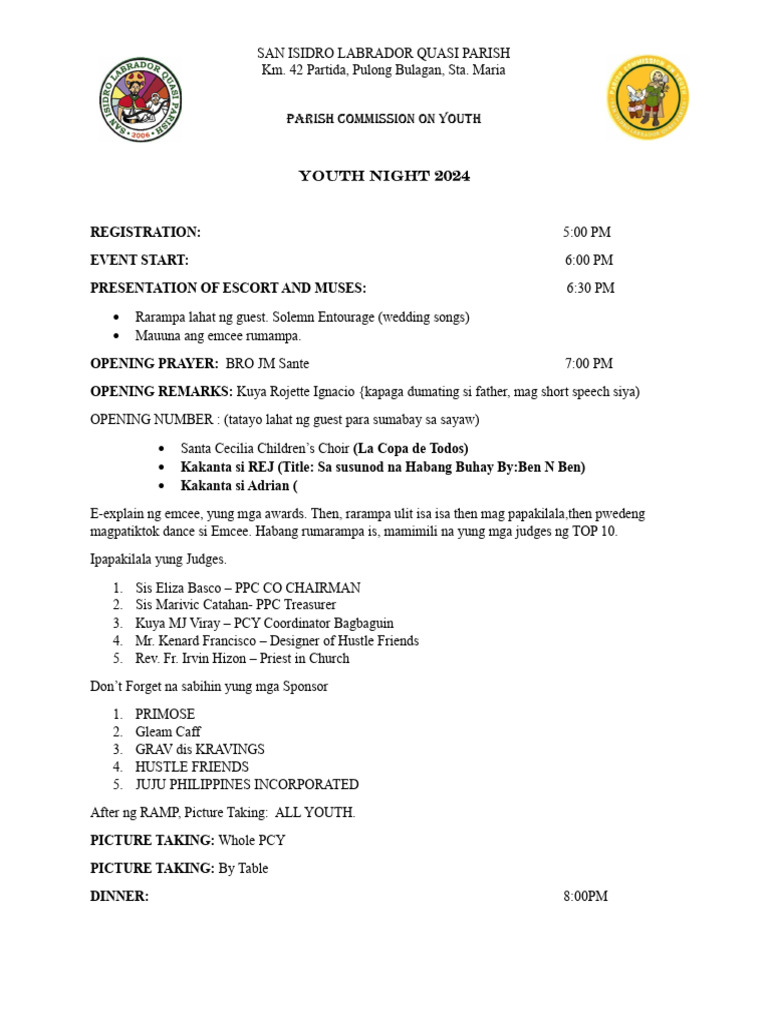 Program Proper (YN2024) | PDF | Social Institutions | Marriage