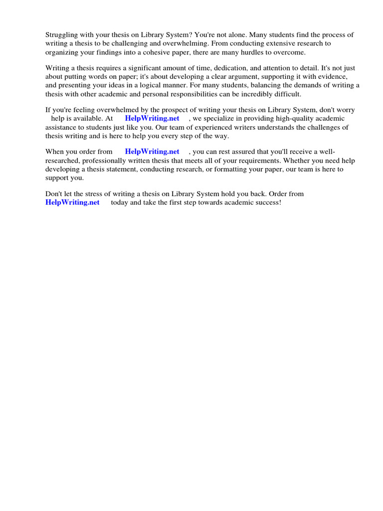 Thesis Title Library System | PDF | Thesis | Libraries
