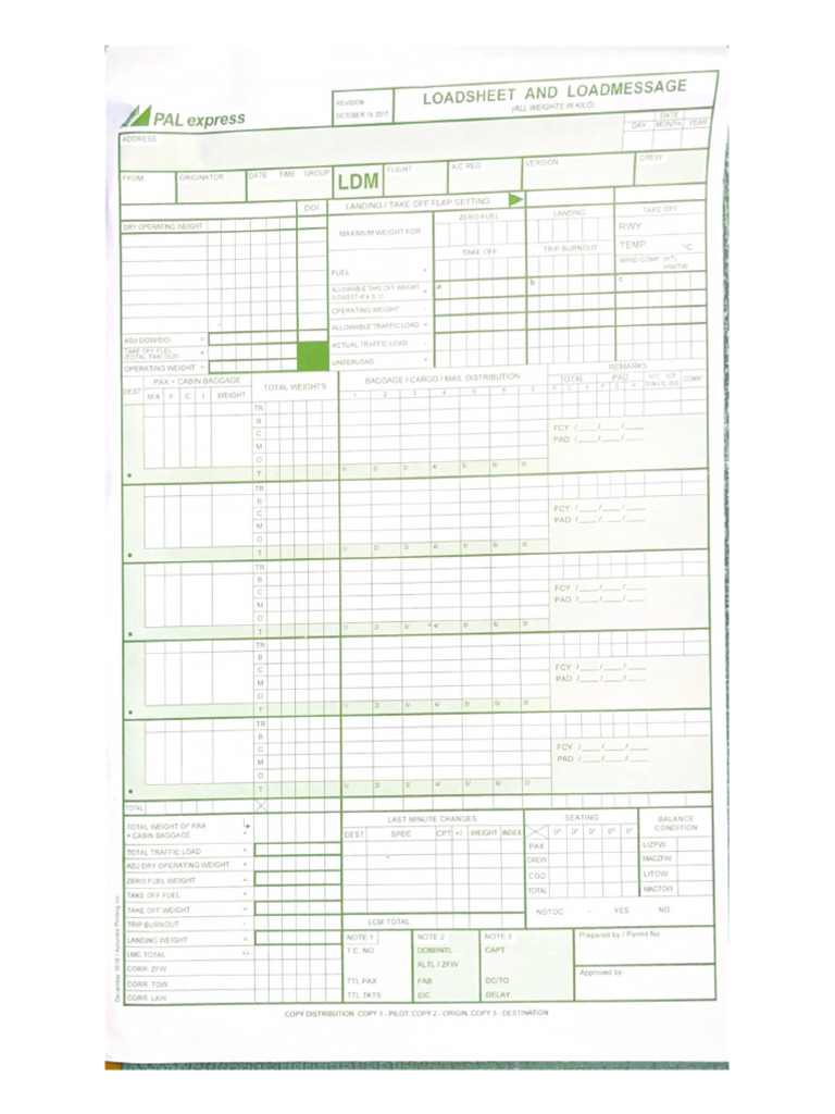 Loadsheet and Loadmessage | PDF